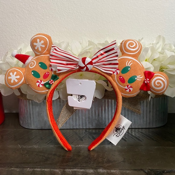 Disney | Accessories | Disney Parks Mickey Minnie Gingerbread Headband ...